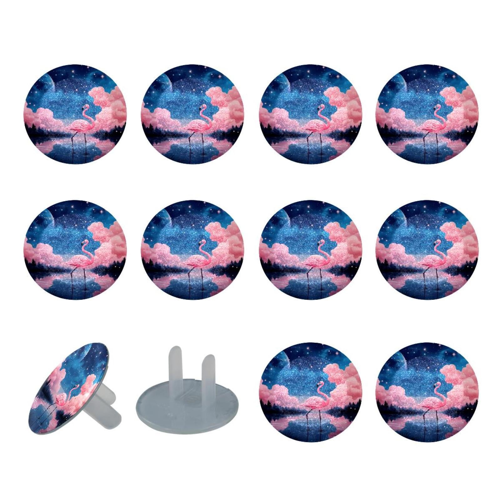 12 Pack Starry Flamingos Outlet Covers Baby Proofing Socket Protectors ...
