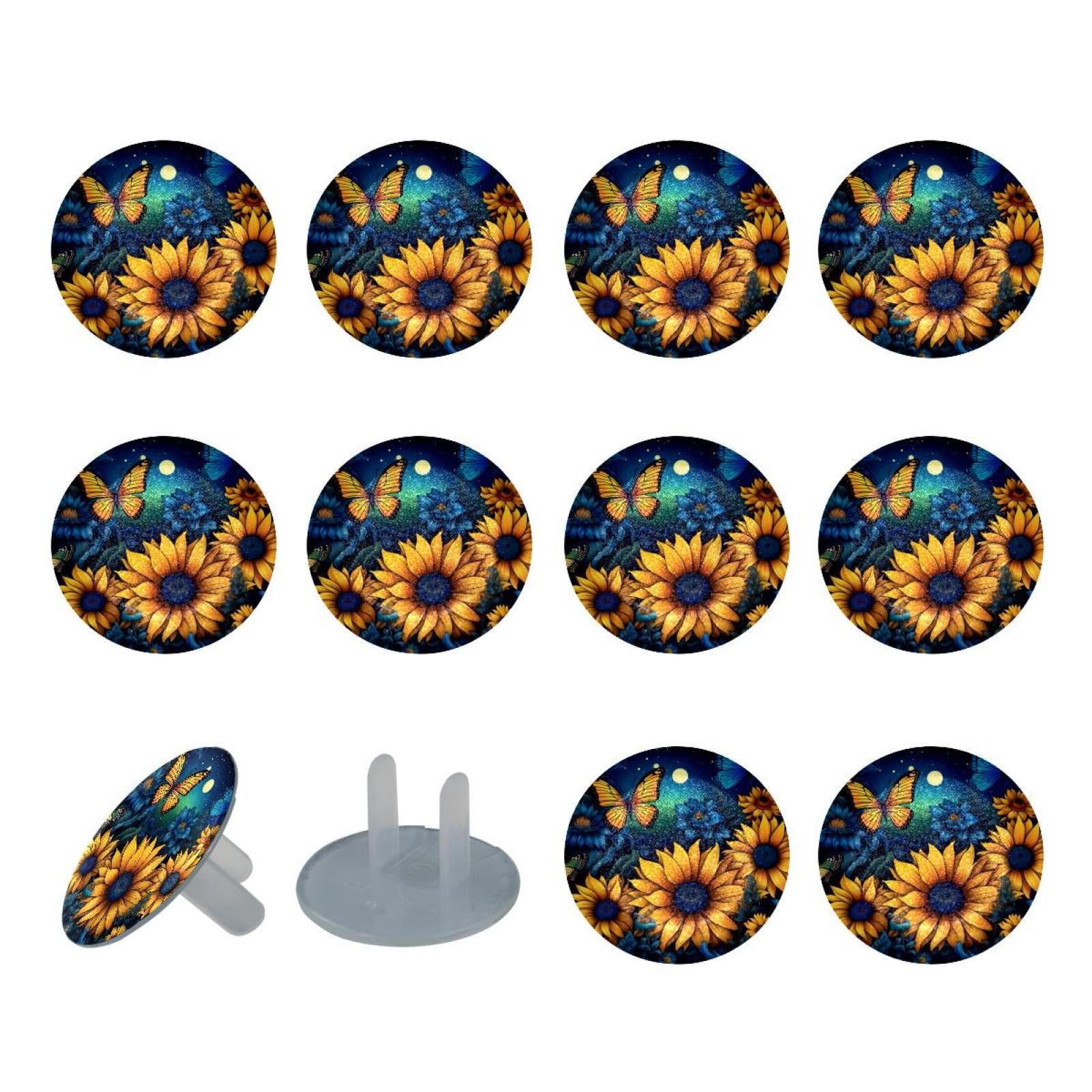 12 Pack Starry Night Sunflower Butterfly Outlet Covers Baby Proofing ...