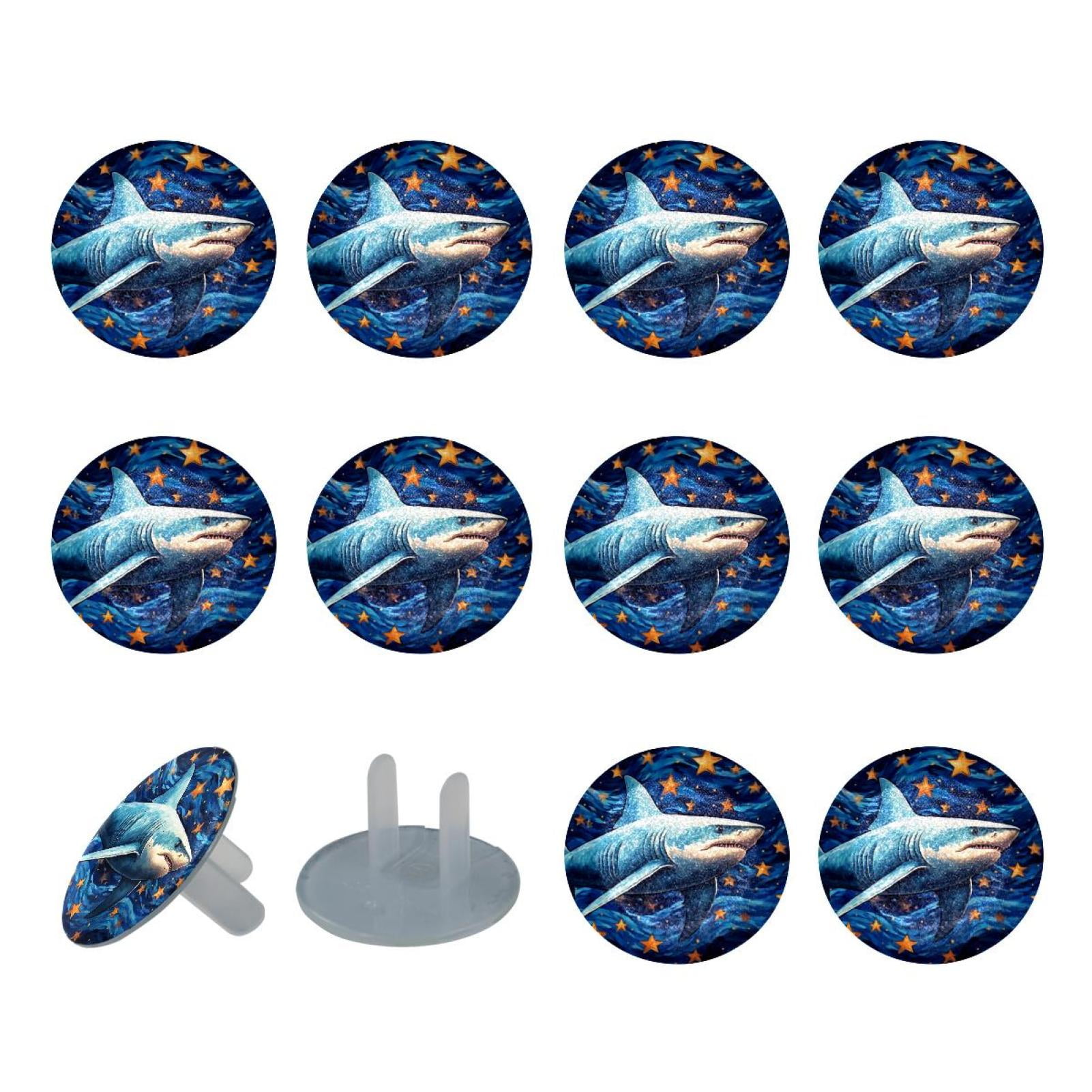 12 Pack Starry Sky Shark Outlet Covers Baby Proofing Plug Covers ...