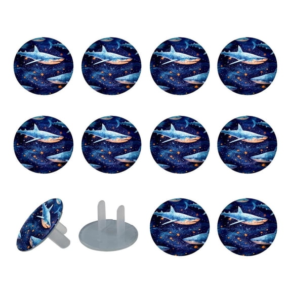 12 Pack Starry Sky Shark Outlet Covers Baby Proofing | Safe Electric ...