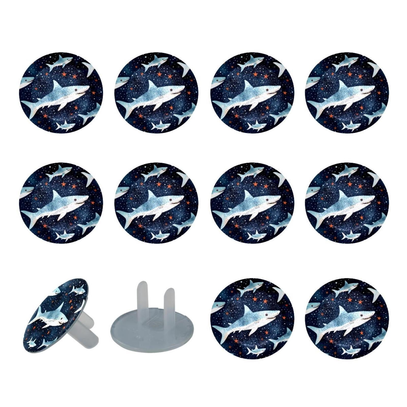 12 Pack Starry Sky Shark Outlet Covers Baby Proofing | Safe Electric ...