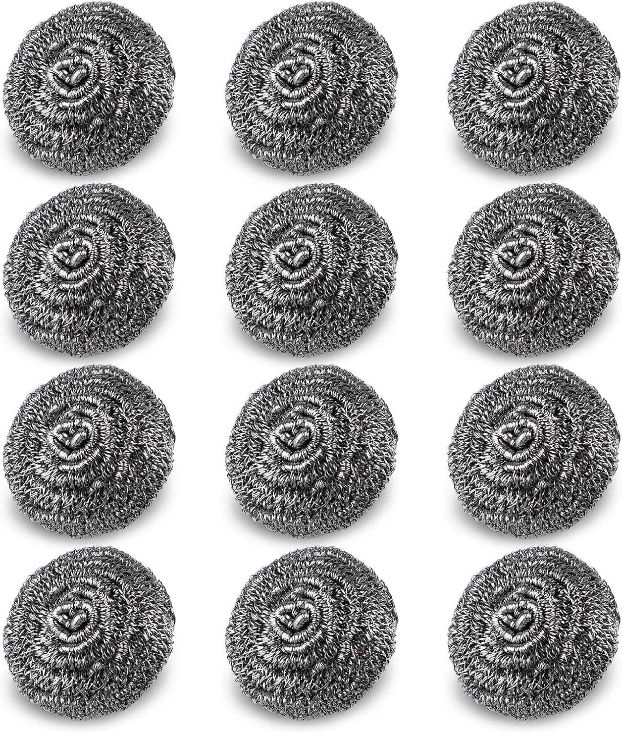 12 Pack Steel Wool Scrubber Pads, Stainless Steel Scrubber, Scrubbing ...