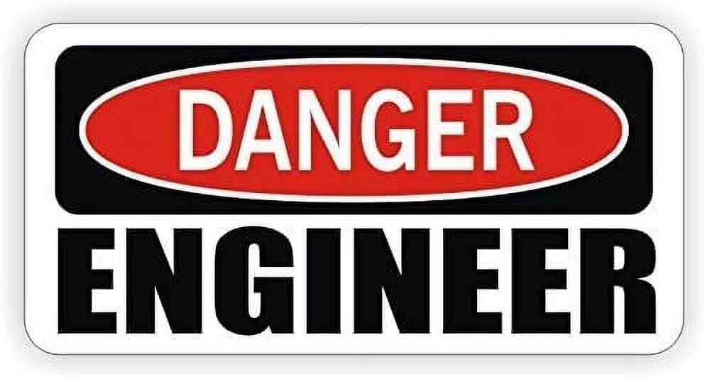 12 Pack - StickerDad® Danger - Engineer vinyl Hard Hat Helmet decal ...