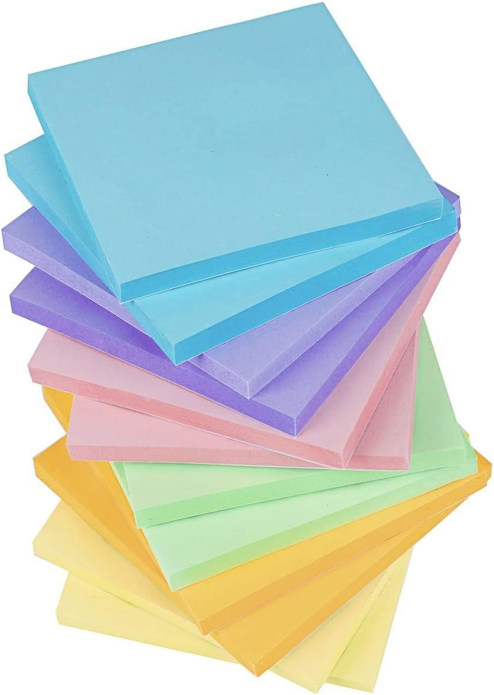 (12 Pack) Sticky Notes 3x3, Pastel Post Stickies Colorful Super ...
