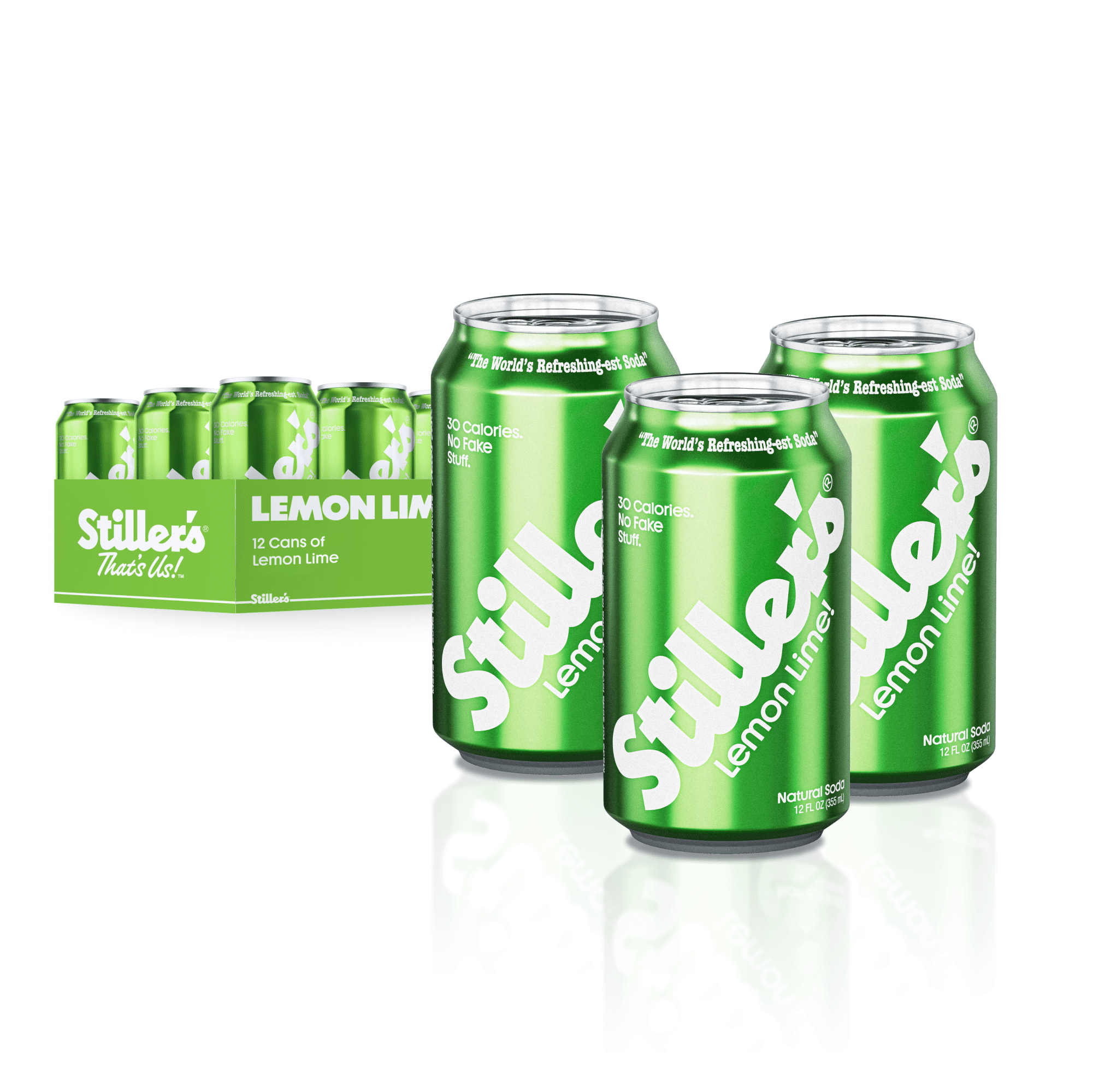 Stiller's Lemon Lime Natural Soda 12 Pack Low Sugar with Vitamins ...