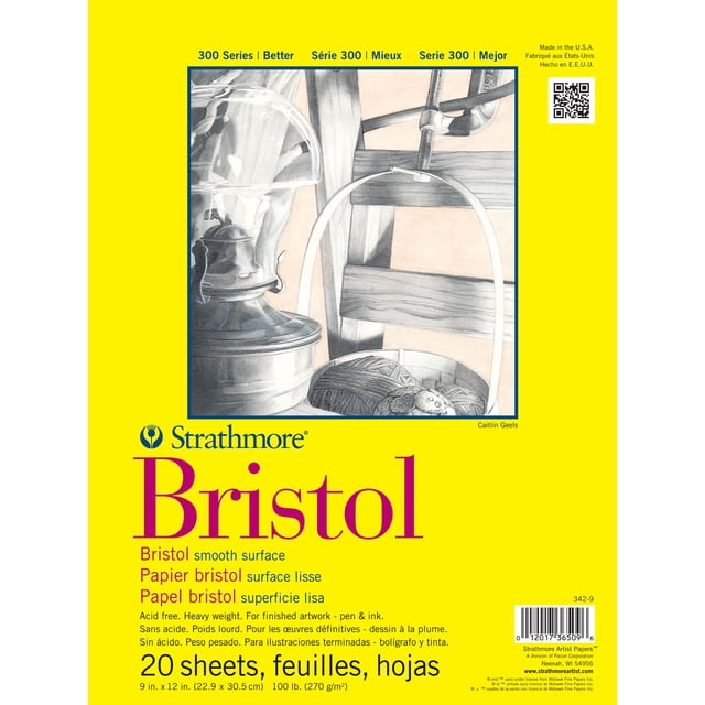 12 Pack: Strathmore 300 Series Bristol Smooth Pad - Walmart Business ...