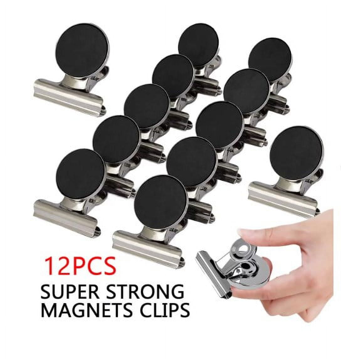12 Pack Strong Magnetic Clips, Heavy Duty for Refrigerator, Whiteboard ...