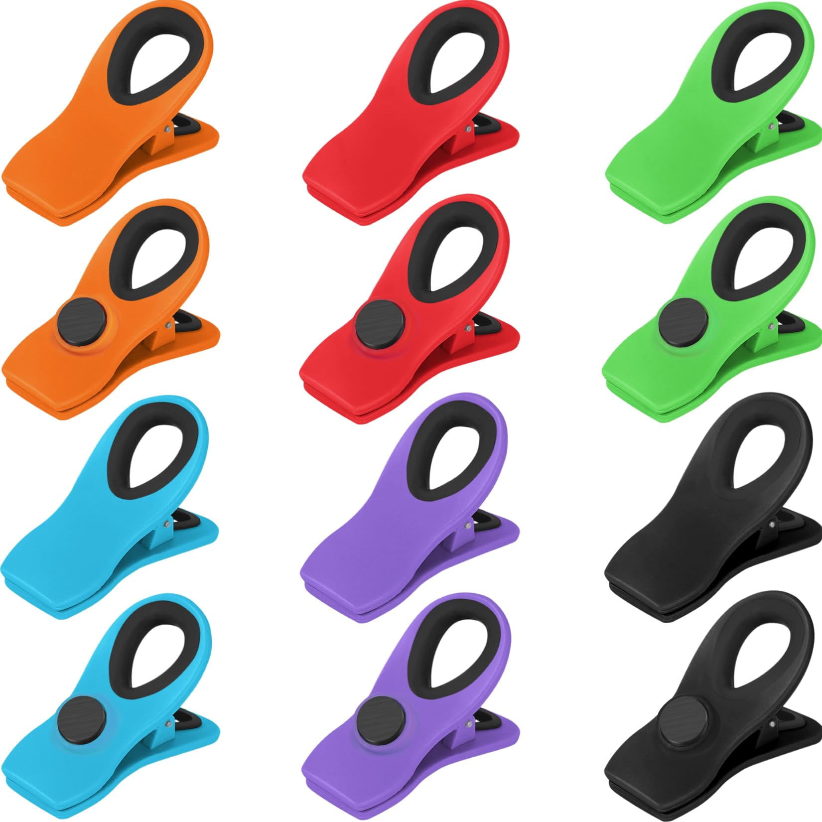 12 Pack Strong Grip Magnetic Chip Clips, Kitchen RefrigeratorBag Clips ...