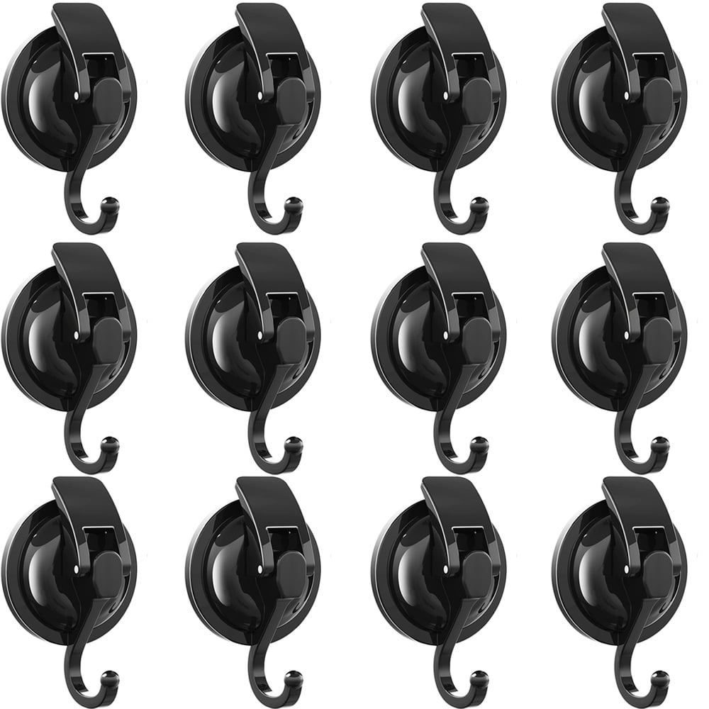 12 Pack Suction Cup Hooks, Large Shower Suction Hooks, Heavy Duty ...