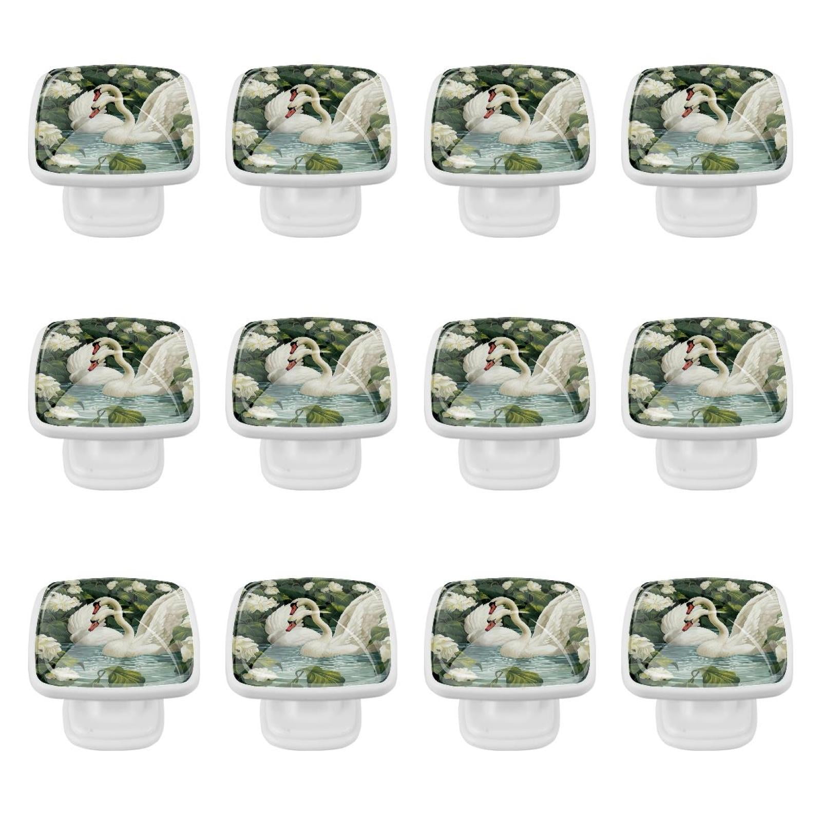 12 Pack Swan Square Cabinet Knobs Kitchen Cabinet Pulls Cupboard ...