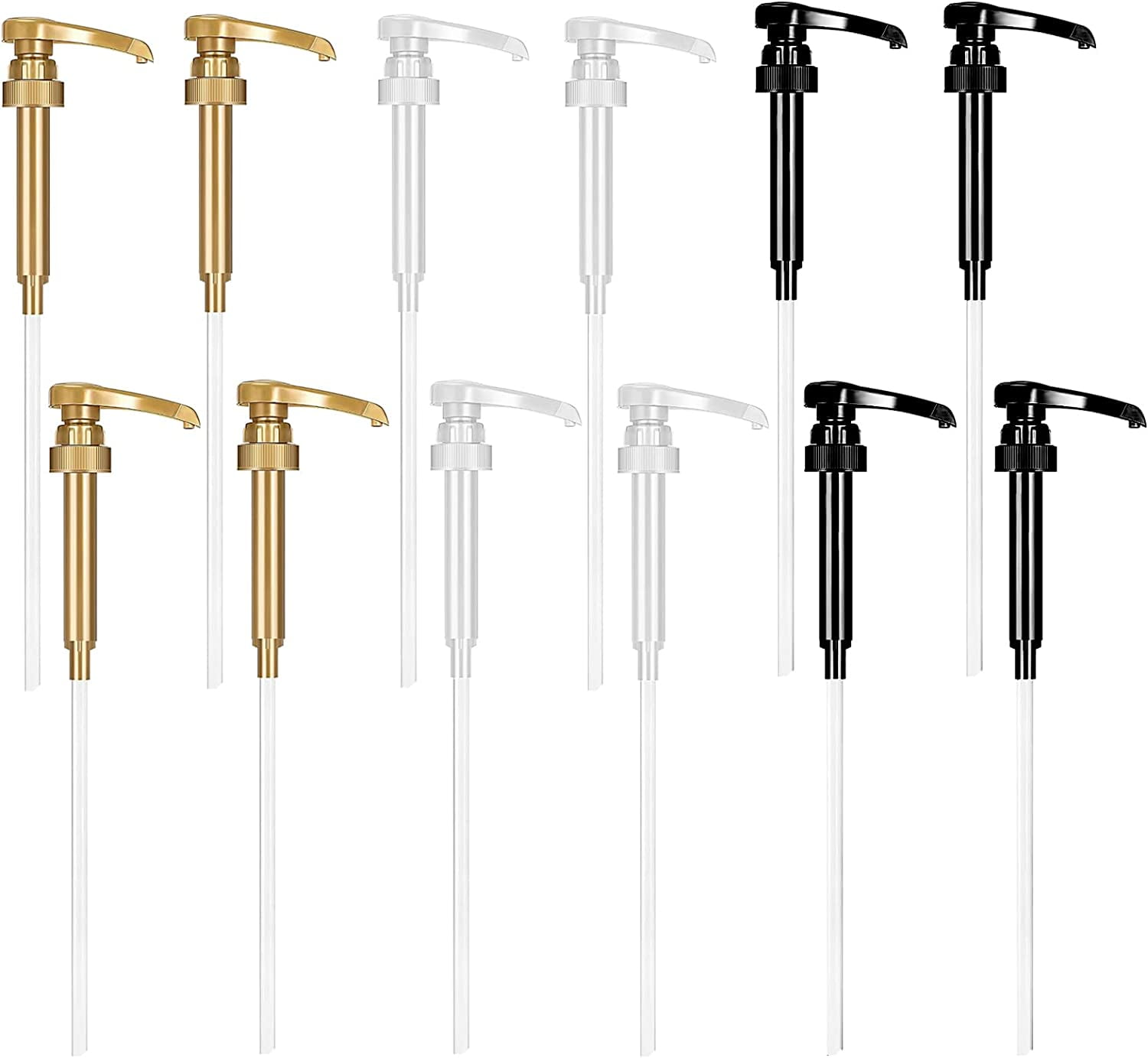 12 Pack Syrup Pump, Coffee Syrup Pump Fits 750ml/25.3Oz, 28-400 Skinny ...