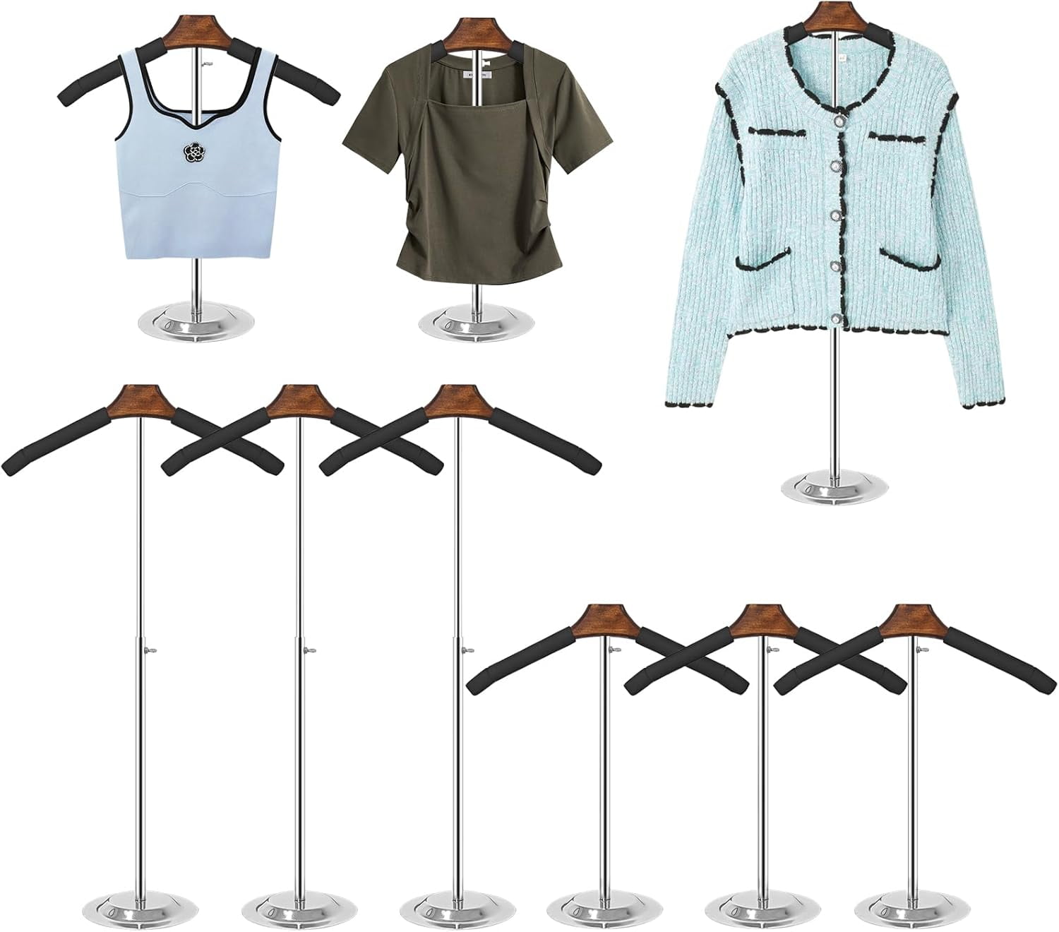 12 Pack T Shirt Display stand Adjustable T shirt Shoulder Stand for ...