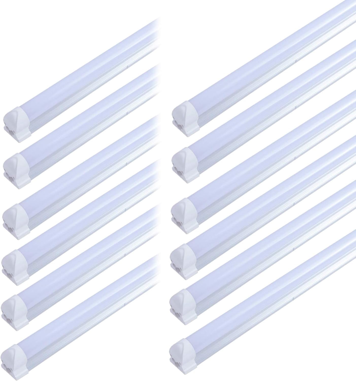 12-Pack T8 4Ft Led Shop Light Fixture 24W 4 Foot Integrated Tubelight ...