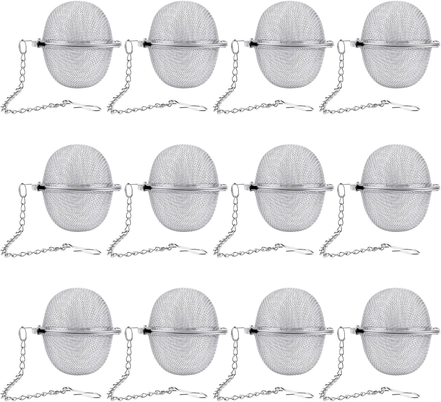 12 Pack Tea Ball Infuser Stainless Steel Mesh Tea Strainer Filters Tea ...