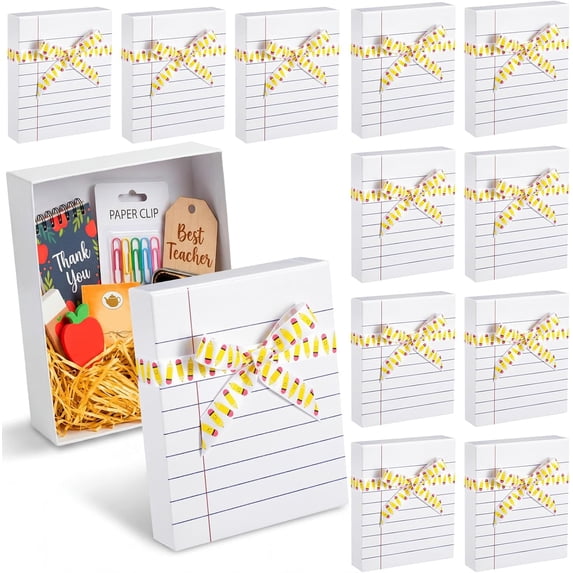 12 Pack Teacher Appreciation Gift Boxes with Ribbon Papper Boxes for ...