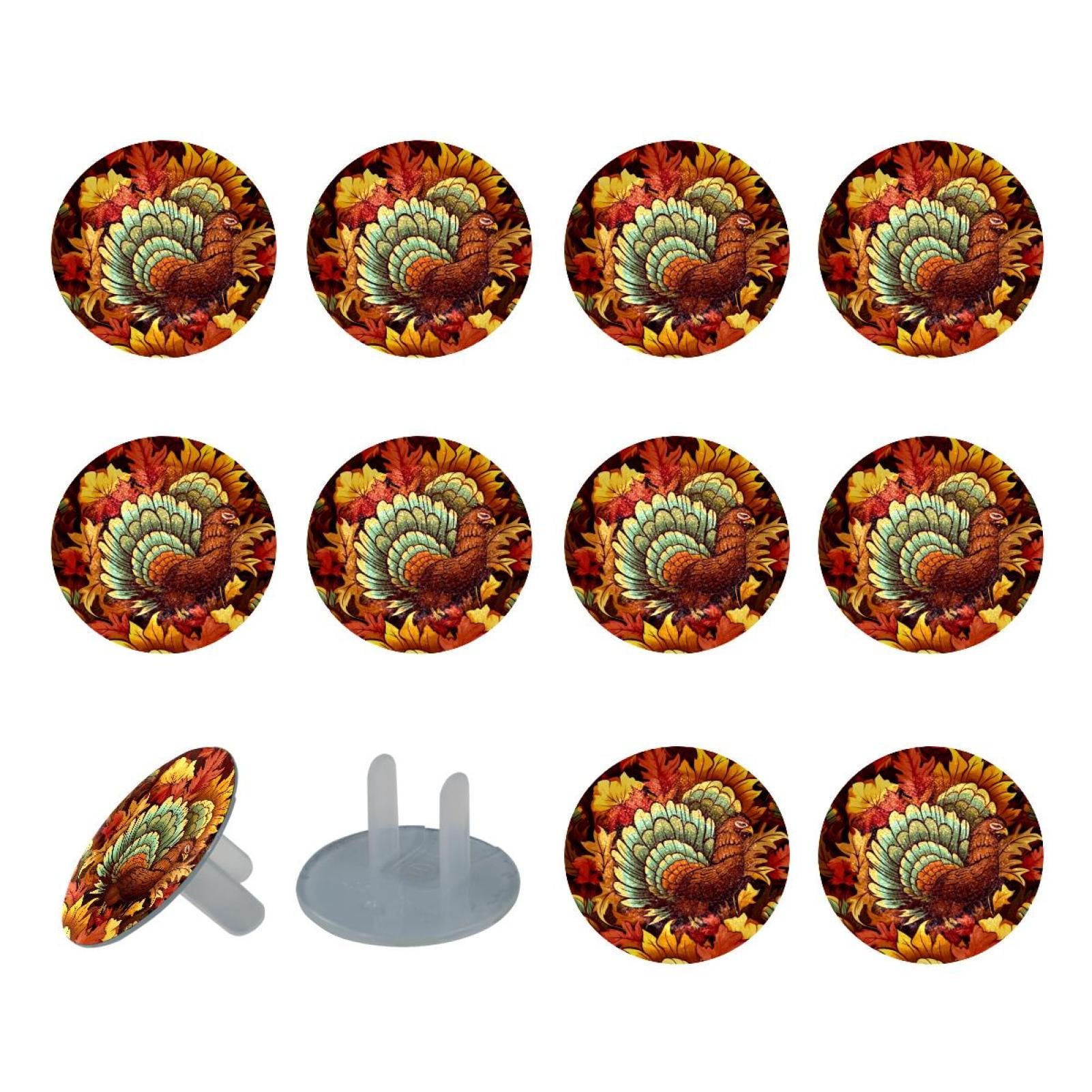 12 Pack Thanksgiving Turkey Leaves Outlet Covers Baby Proofing Plug ...