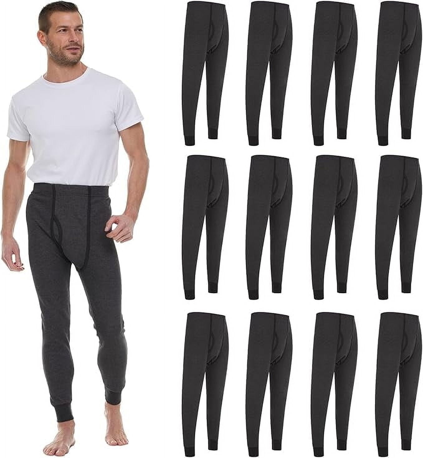12 Pack Thermal Pants for Men, Long Johns Mens Underwear Bulk Wholesale ...