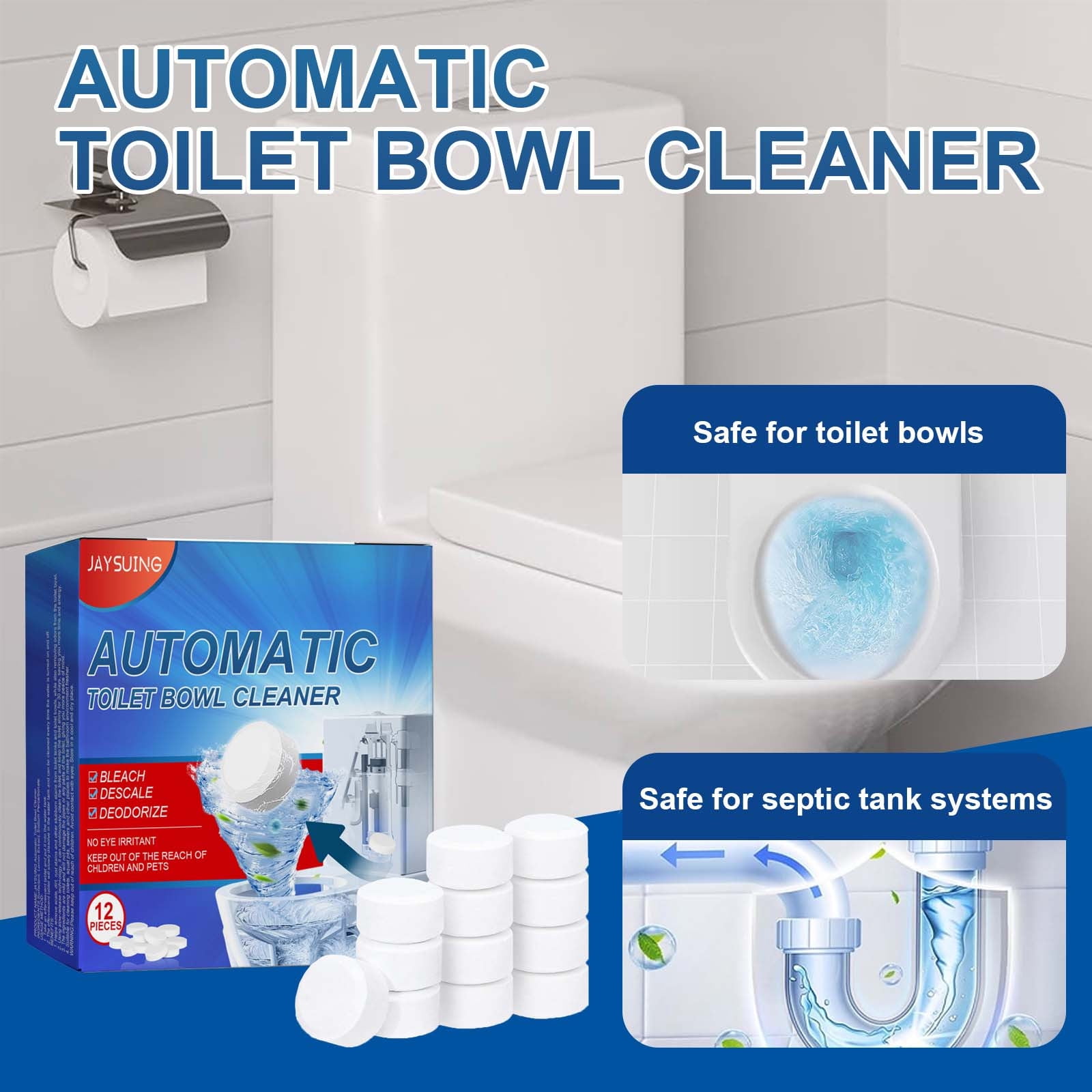 12-Pack Toilet Bowl Cleaners Household Toilet Cleaner Automatic Toilet ...