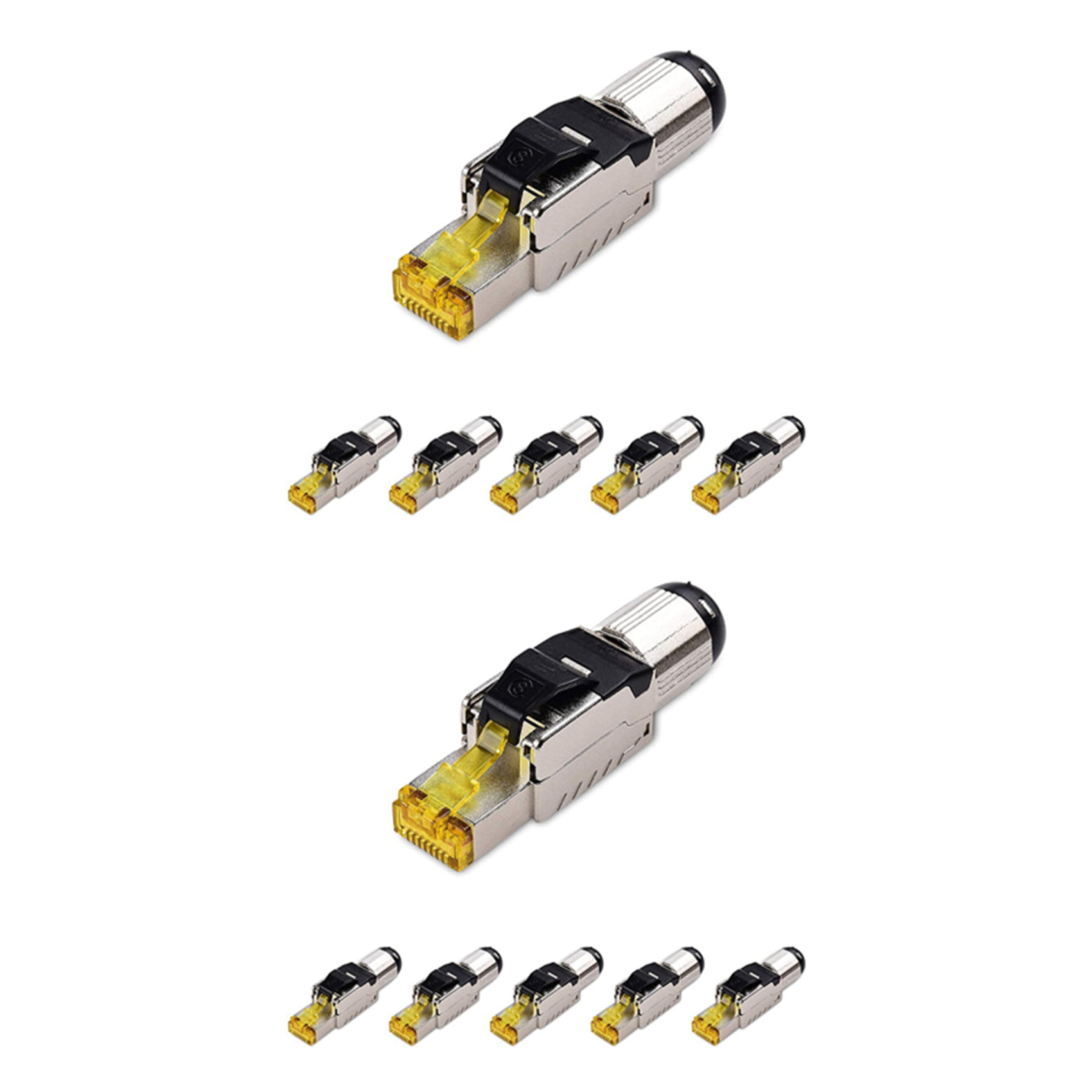 12-Pack Tool Free Shielded RJ45 Cat 8, Cat8 Field Termination Plug, Cat8 Connector, Cat8 Plug ...