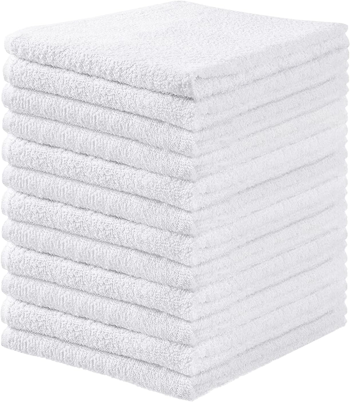 12 Pack Towels Set - Pure Cotton 16 x 27 Inch White Towels for Kitchen ...