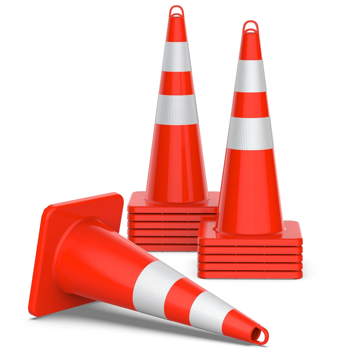 12 Pack Traffic Cones 28 Inch Safety Cones with Reflective Collar ...