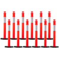 12 Pack Traffic Delineator Posts 48 Inches with Weighted Octagonal Base ...