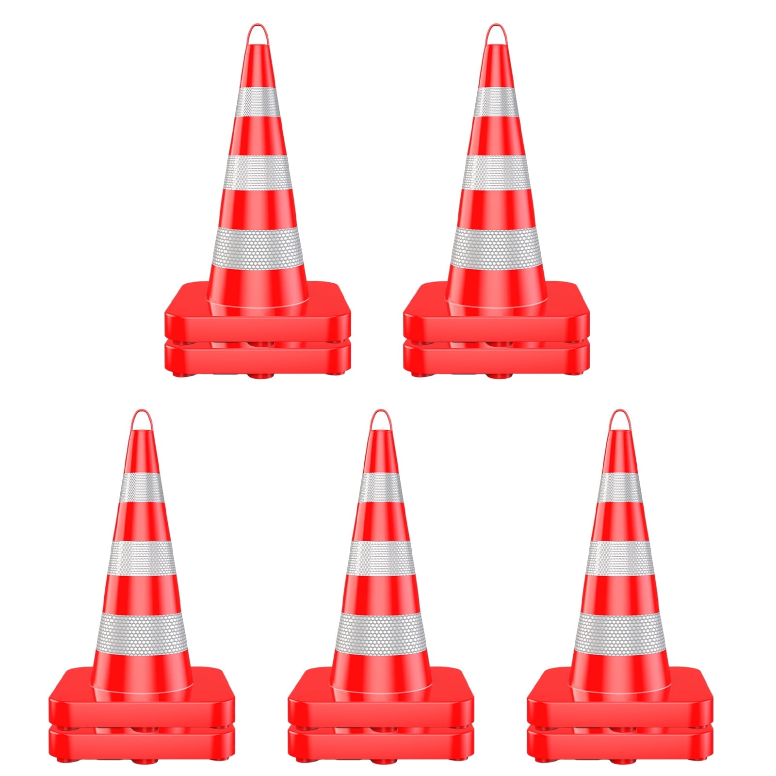 12 Pack Traffic Safety Cones, 36in Safety Cones with Reflective Collar ...