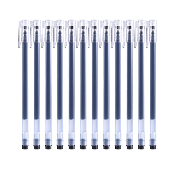 12 Pack Transparent Barrel Gel Pens, 0.5mm Fine Tip 7ml Large Capacity ...