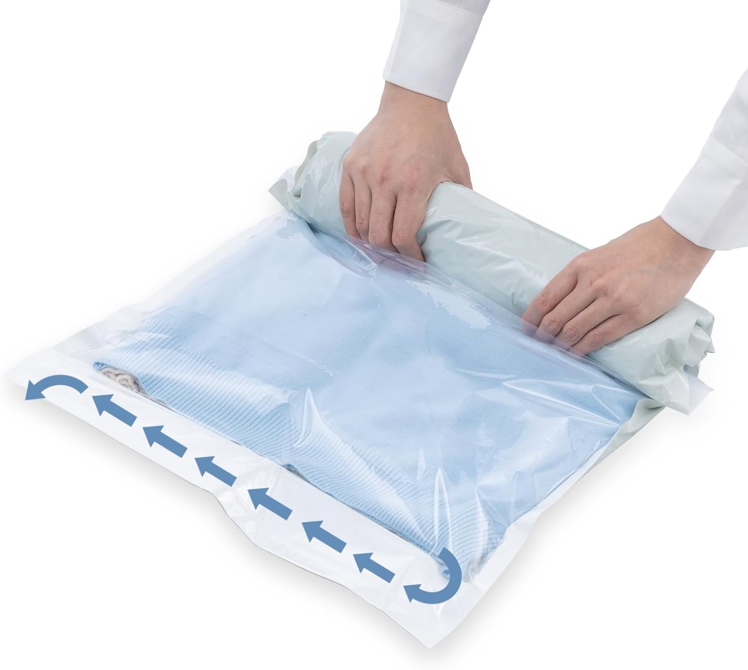 12 Pack Travel Compression Bags, Roll Up Space Saver Combo (6 Large, 6 ...
