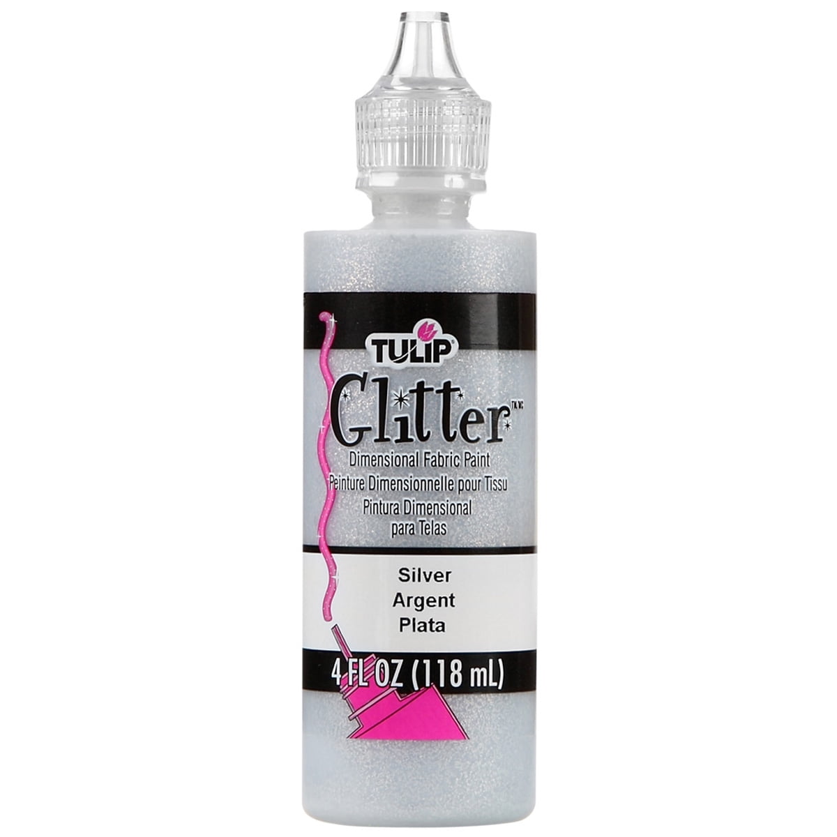 12 Pack: Tulip® Glitter™ Silver Dimensional Fabric Paint - Walmart.com