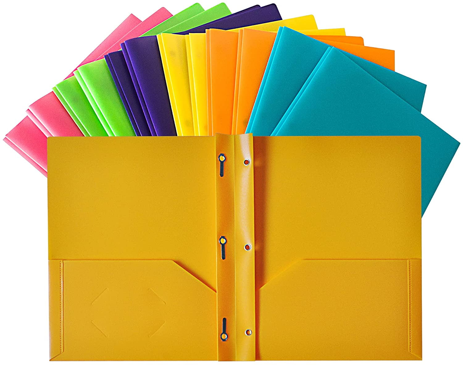 12 Pack Two Pocket Folders with 3 Metal Prong Fasteners, 2 Pocket ...