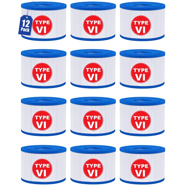 12 Pack Type VI Spa Hot Tub Filters Fit for Coleman Saluspa Lay-Z-Spa ...
