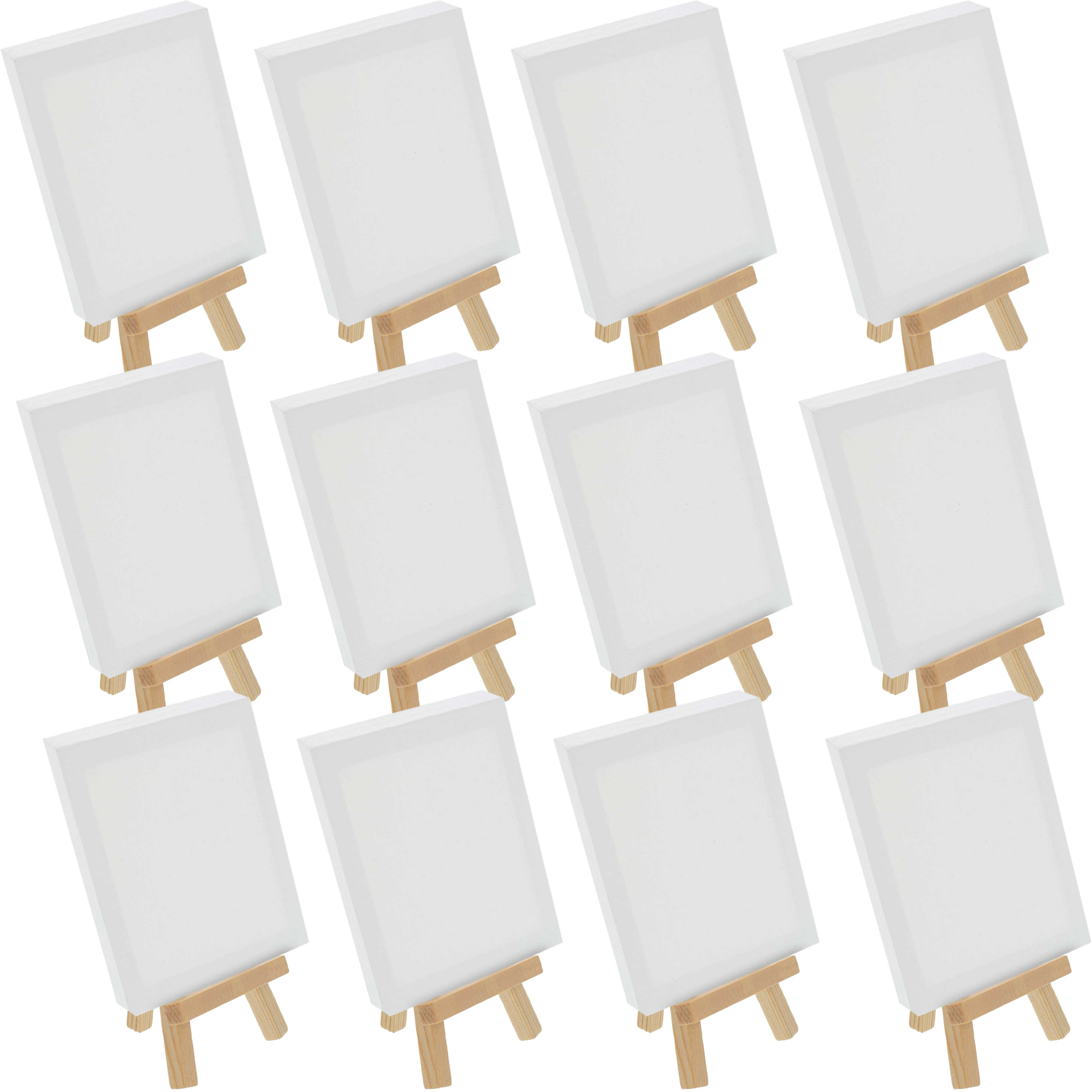 "U.S. Art Supply 4""x6"" Stretched Canvas & 8"" Wooden Holder Stand ...