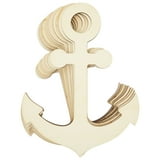 12 Pack Unfinished Wooden Anchors, Nautical Wood Cutouts, DIY Art ...