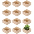 12-Pack Unfinished Wooden Storage Boxes, 4x4x2 inches, Natural Poplar ...