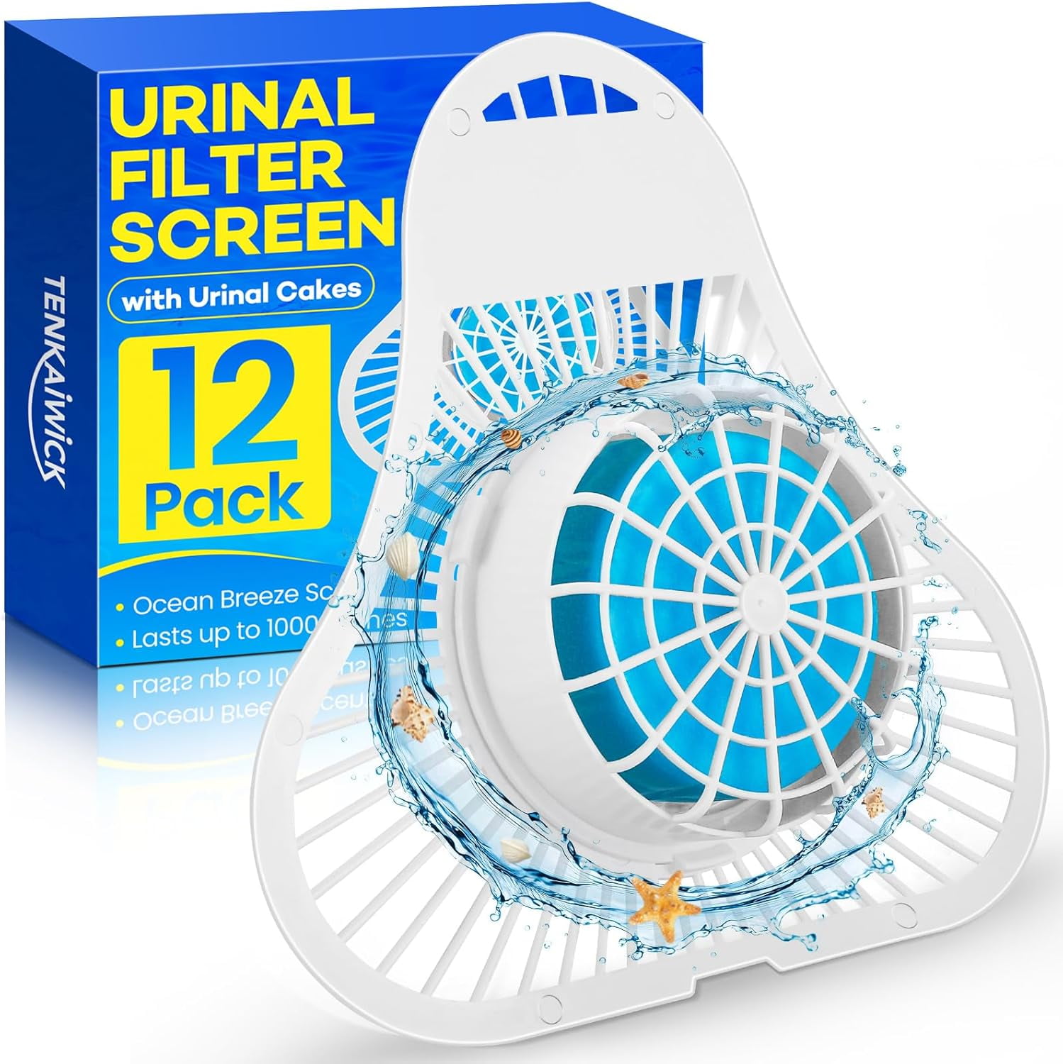 12 Pack Urinal Deodorizer Screen, Urinal Cakes with Anti-Splash Filter ...
