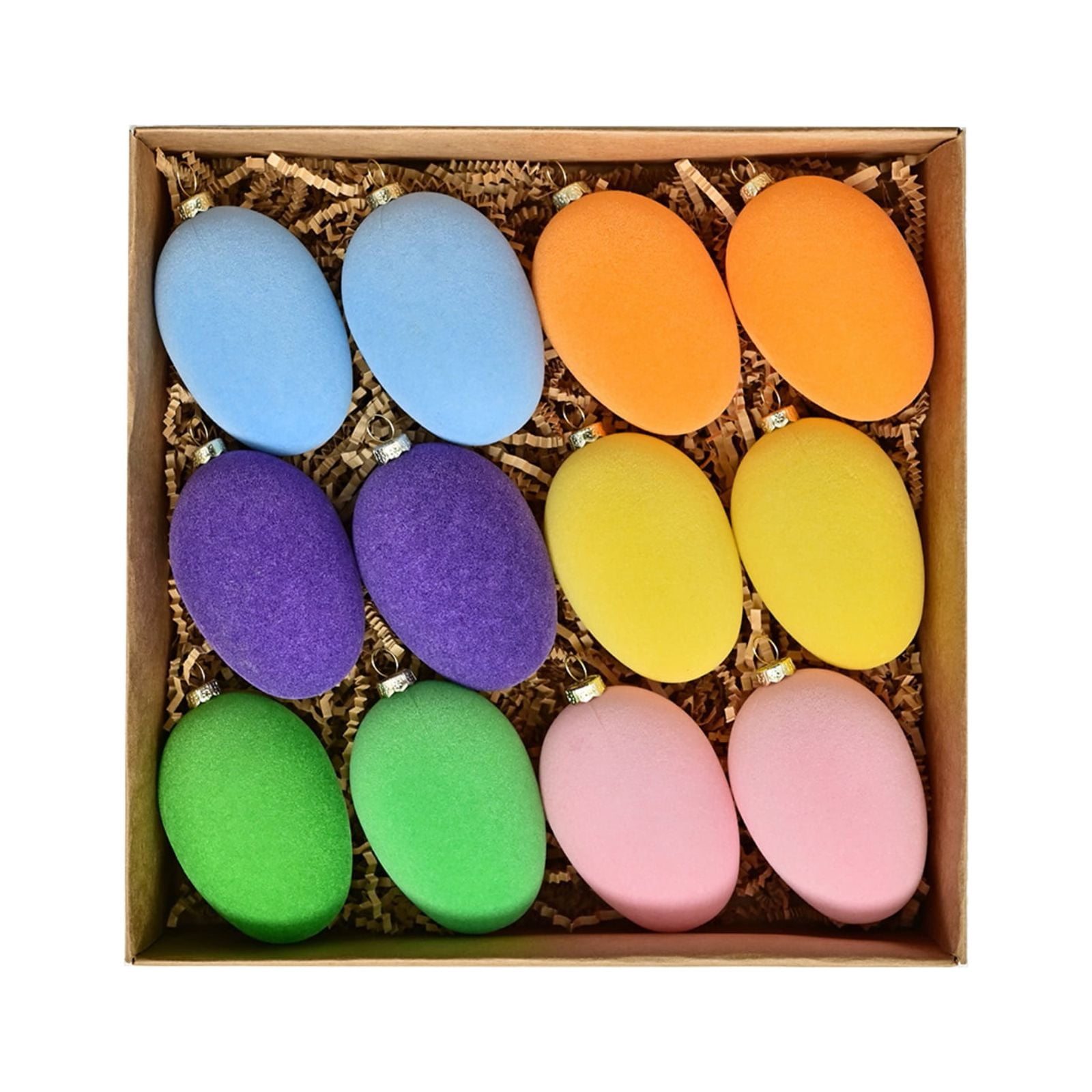12 Pack Velvet Easter Balls Easter Tree Ornaments Flocked Ball ...