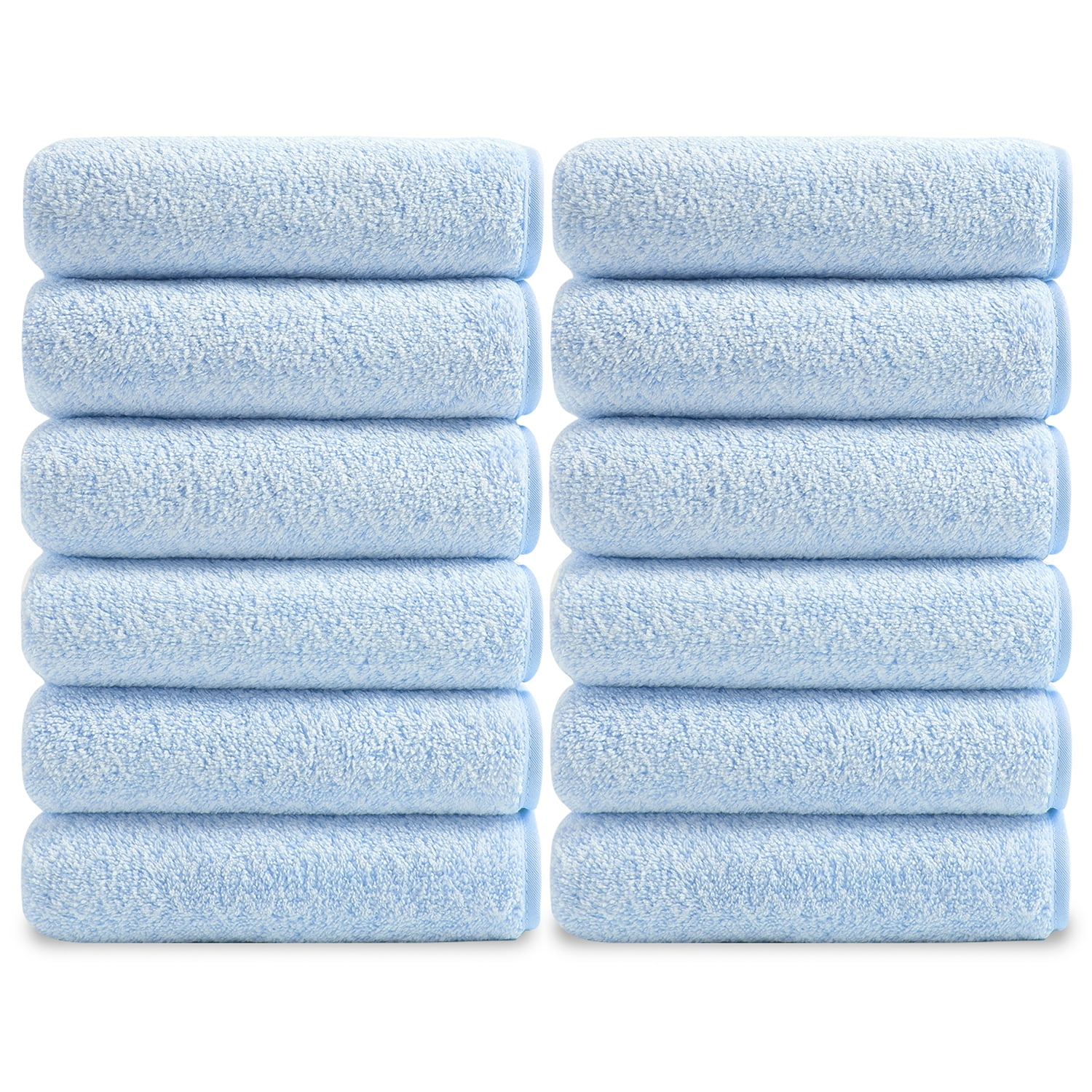 12-Pack Washcloths Set, 13"x13" Luxurious Dish Towels Ultra Soft Face ...