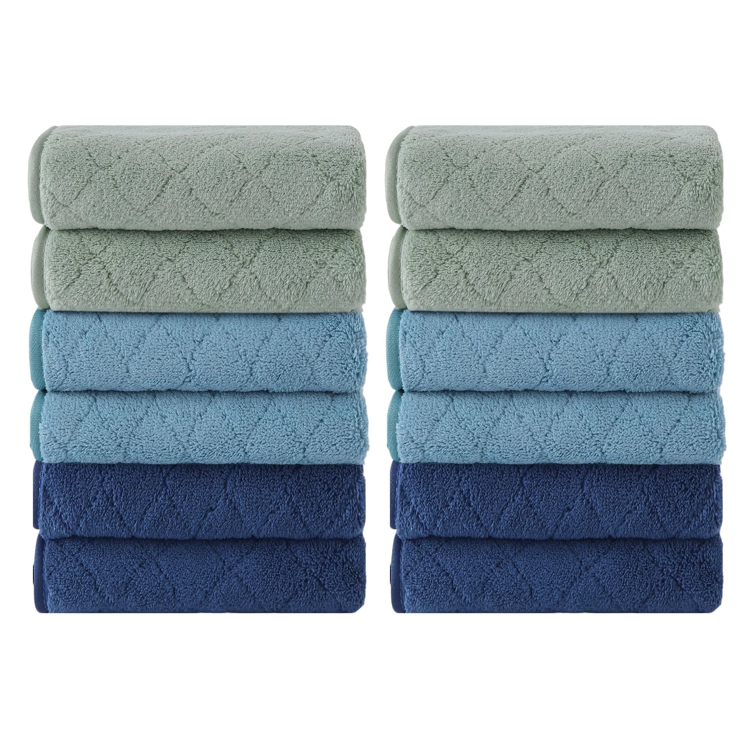 12 Pack Washcloths Set, Kitchen Towels Set, Absorbent Wash cloths Bulk ...