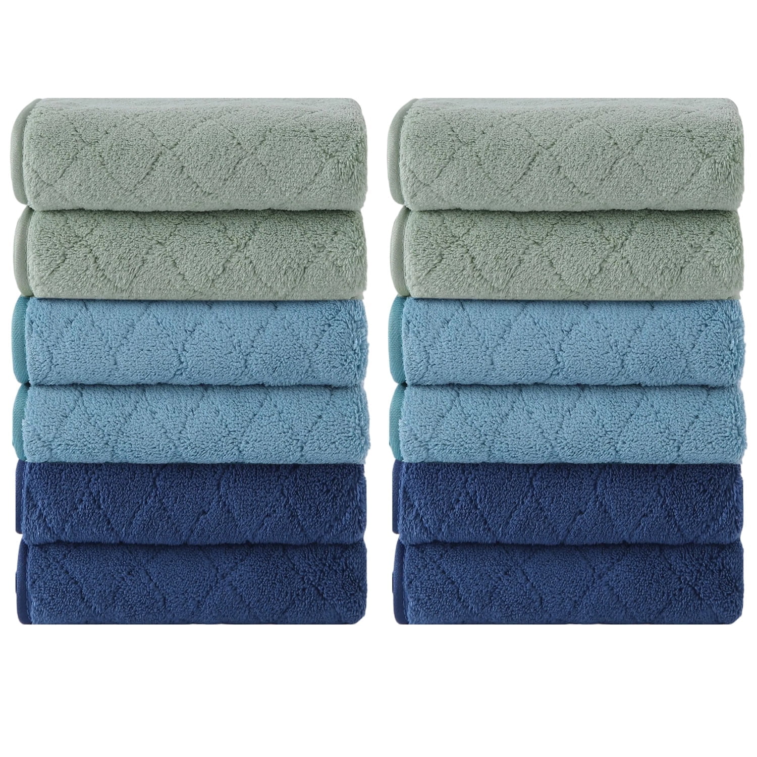 12 Pack Kitchen Washcloths Set 13"x13", Multi-Color Thick Dishcloths ...
