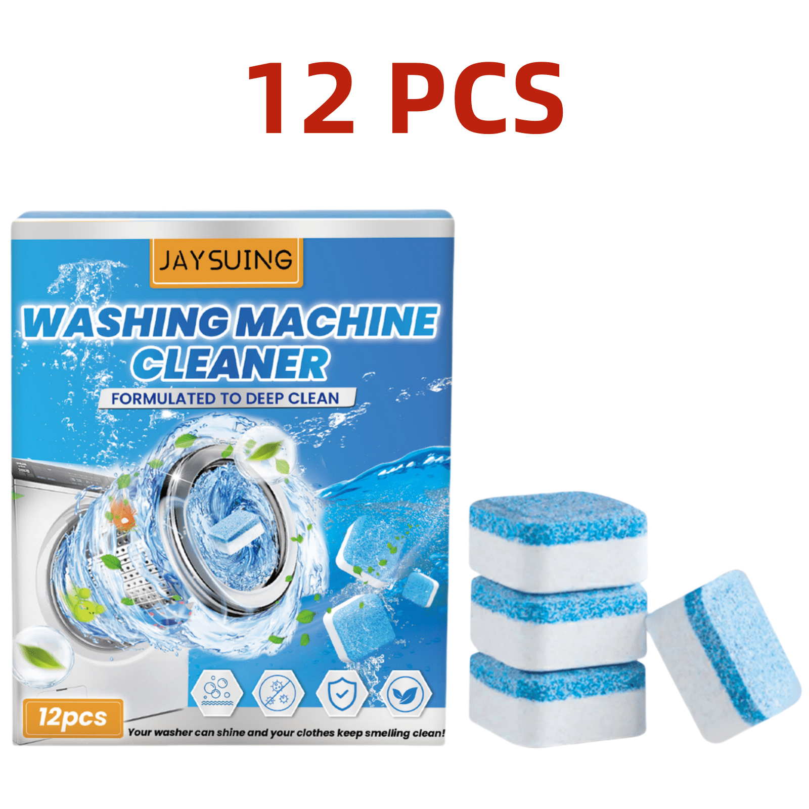 12 Pack Washing Machine Cleaner Descaler, Deep Cleaning Washer, Cleaner ...