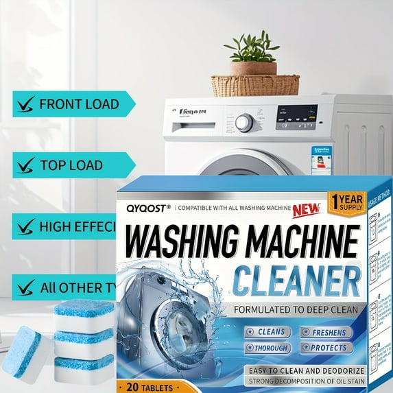 12-Pack Washing Machine Cleaner Tablets – Top, Front & HE Washer Deep ...