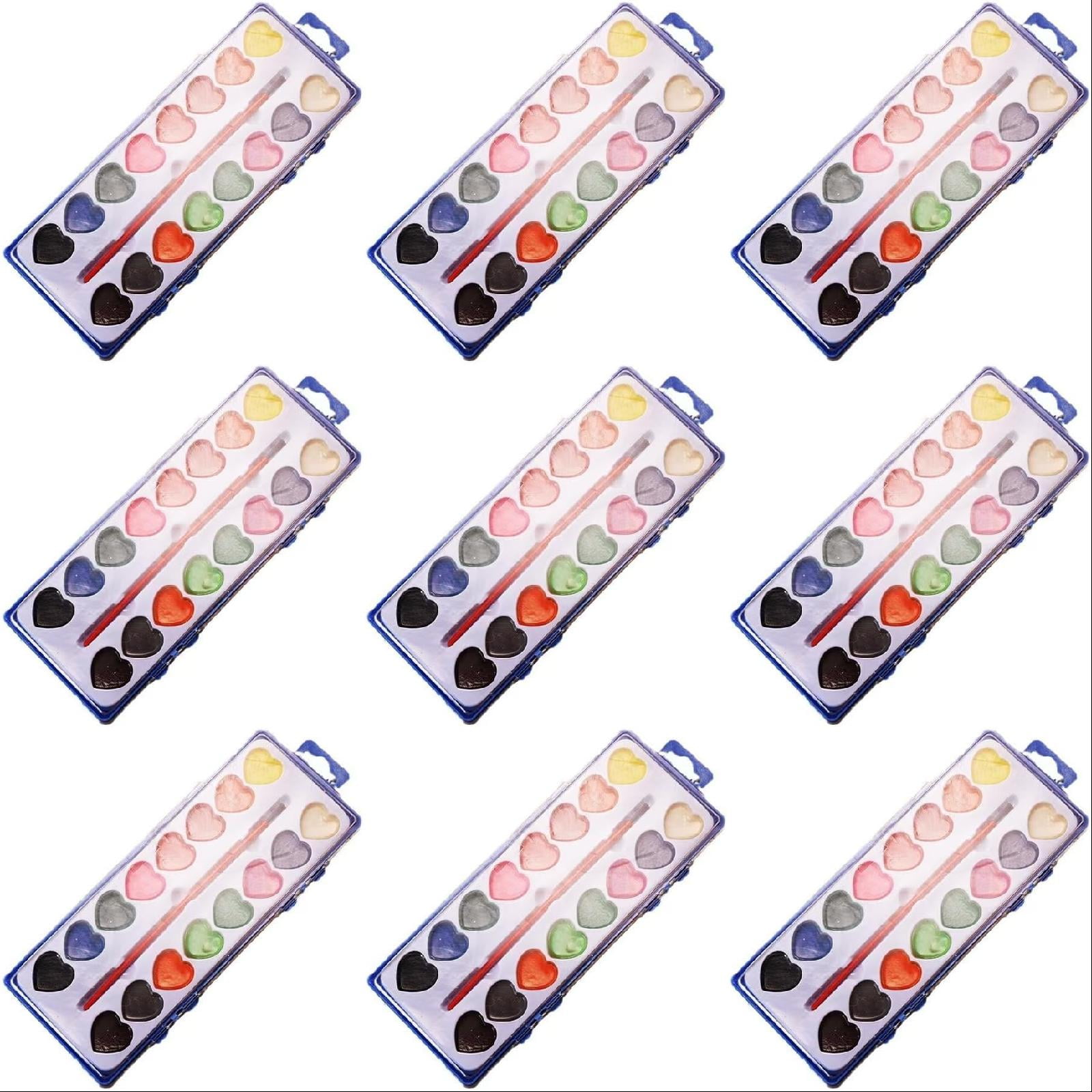 12 Pack Watercolor Paint Sets for Valentine's Day Gifts, Heart Shaped ...