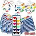 12 Pack Watercolor Paint Sets for Valentine's Day, Heart Shape Washable ...