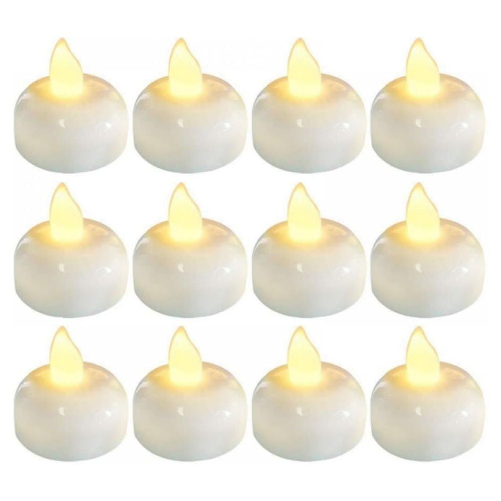 Waterproof Flameless Floating LED Candles,12 Pack Floating Tealights ...