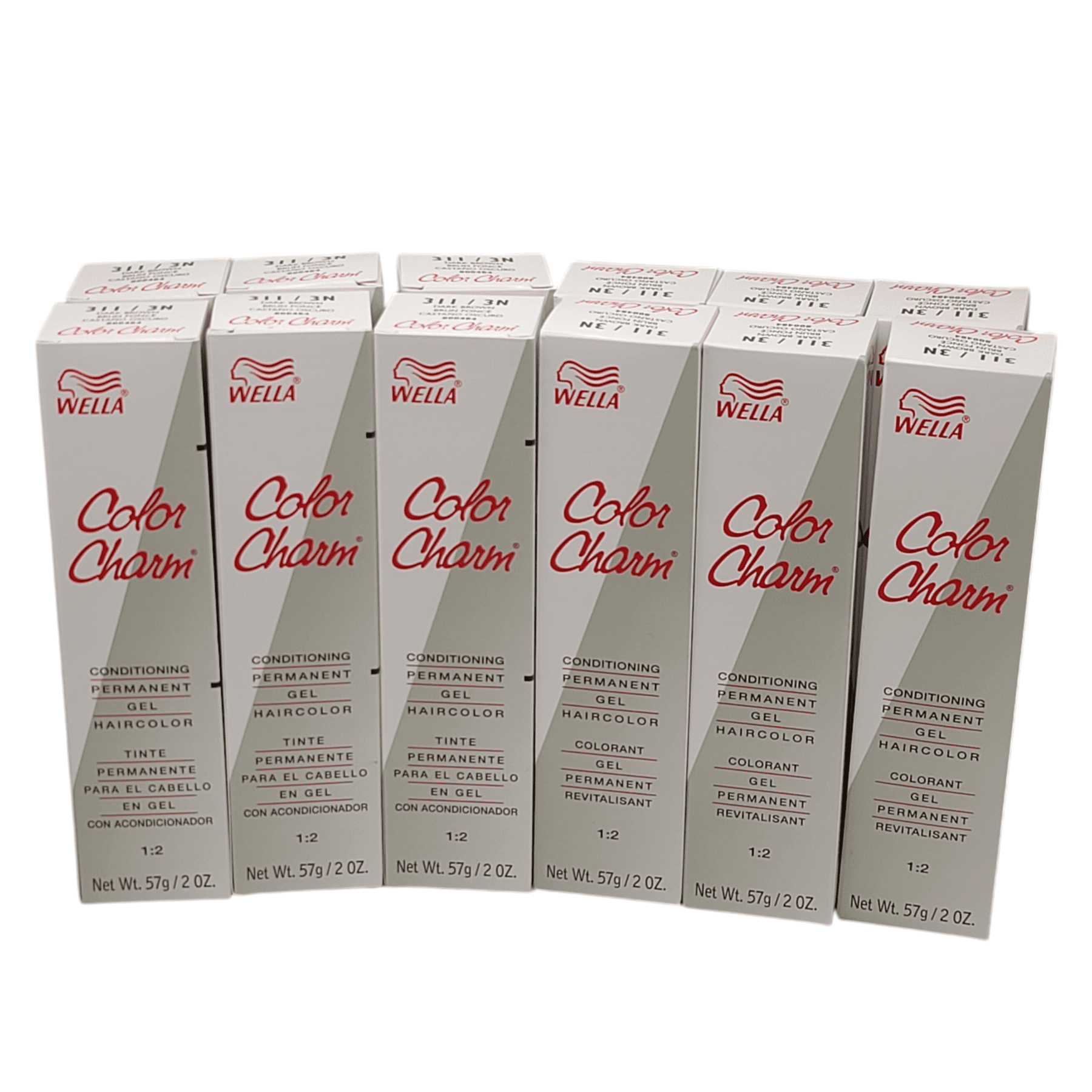 12 Pack Wella Color Charm Permanent Gel Hair Color 311/3N Dark Brown ...