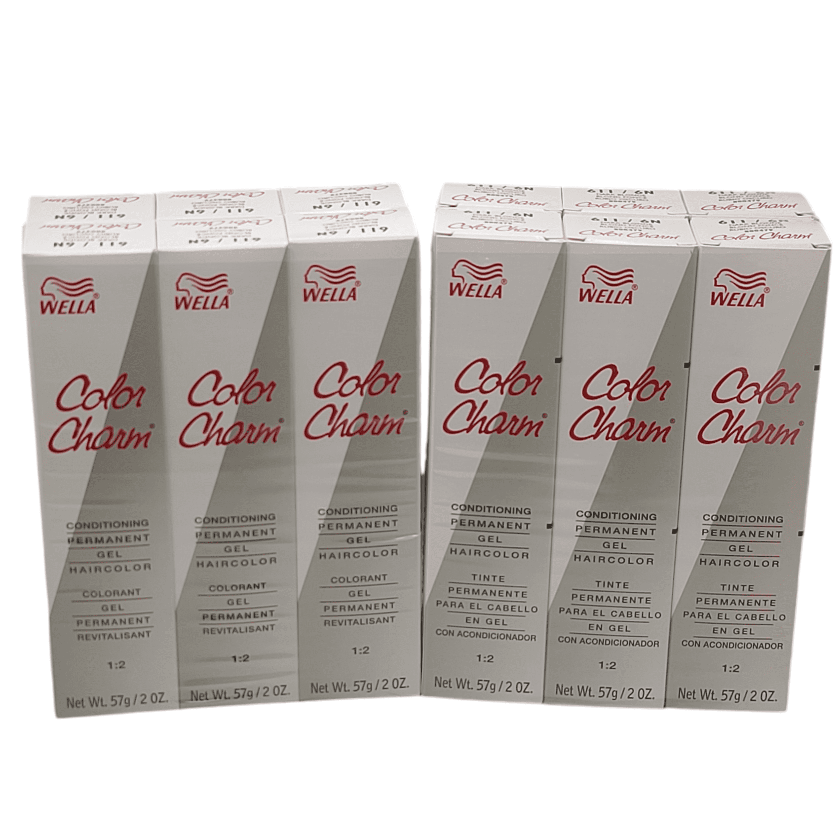 12 Pack Wella Color Charm Permanent Gel Hair Color 611/6N Dark Blonde ...