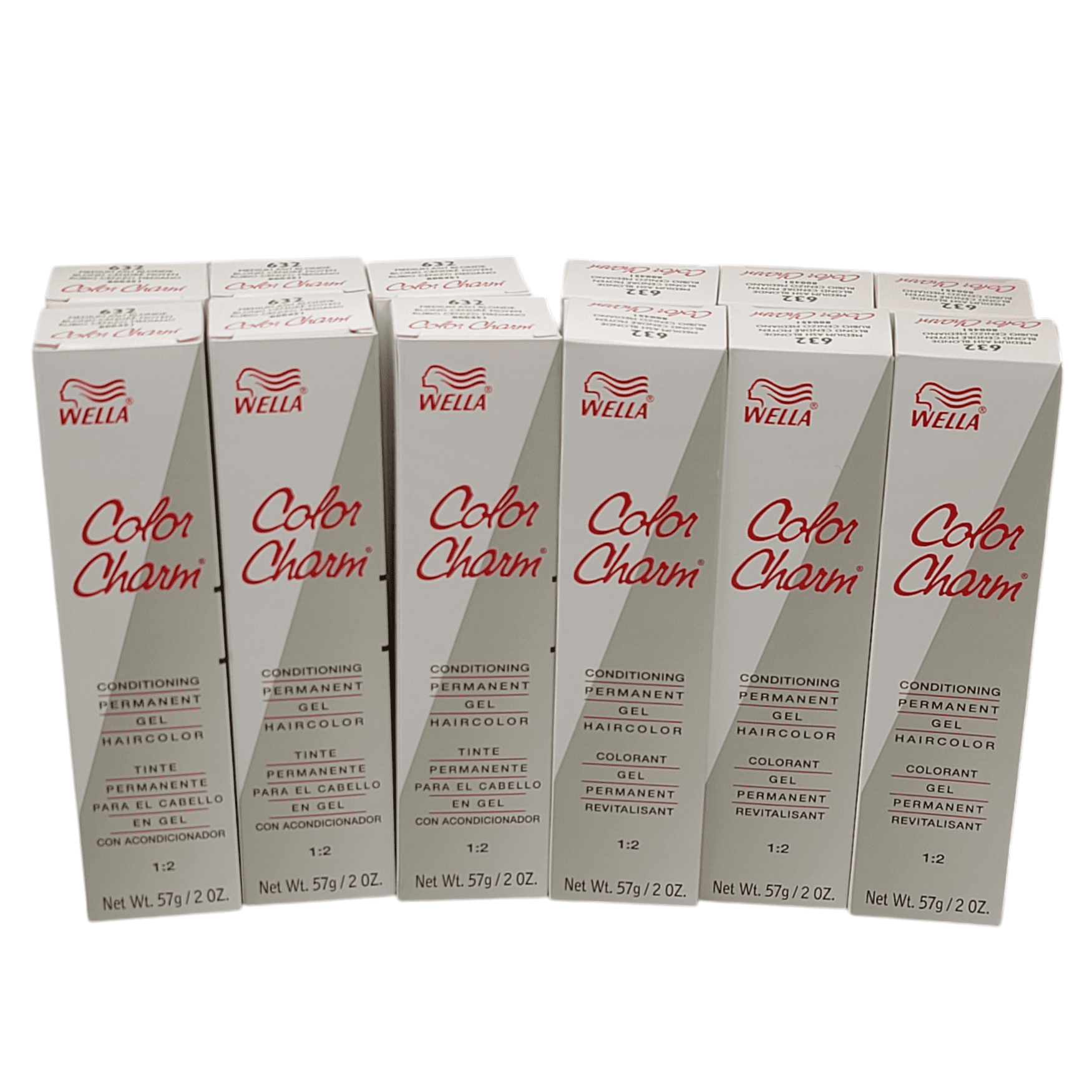 12 Pack Wella Color Charm Permanent Gel Hair Color 632 Medium Ash ...