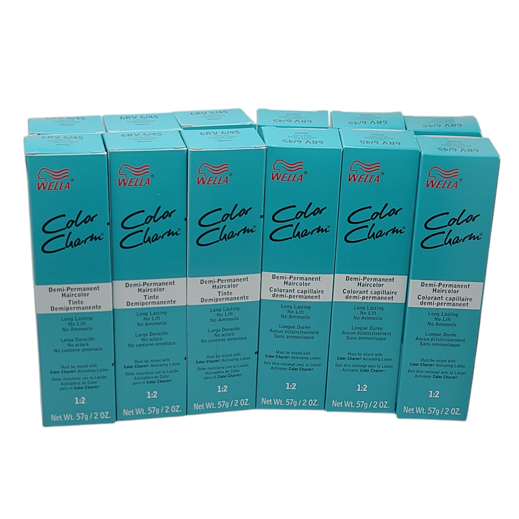 12 Pack Wella Color Charm Permanent Gel Hair Color 6RV 6/45 Fiery Red ...