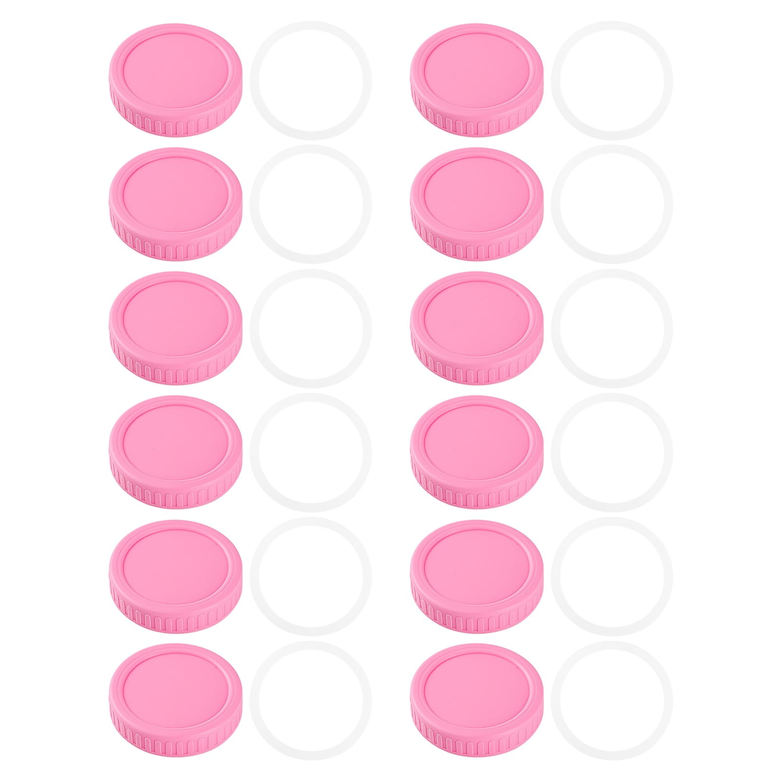 12-Pack-White 86mm Mason Jar Lids with 86 Mat- Leakproof,Plastic ...